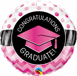 Grad Pink Chevron Dots 18" Foil Balloon by Pioneer Balloon Company ...